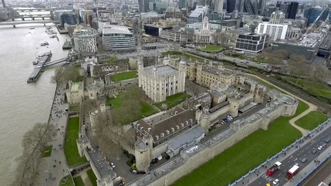 Aerial Bird Eye View Tower of London His... | Stock Video | Pond5