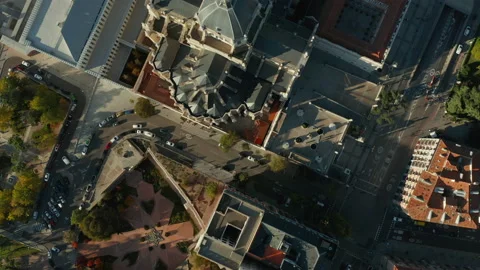 Aerial birds eye overhead top down panni... | Stock Video | Pond5