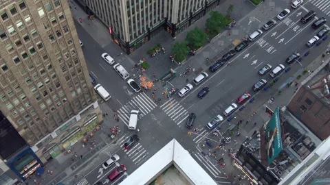 Aerial birds eye overhead top down view ... | Stock Video | Pond5