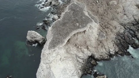Aerial Birds Eye View Of Rock Surrounded... | Stock Video | Pond5