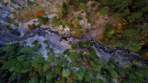 Aerial birds eye view of the waterfall d... | Stock Video | Pond5