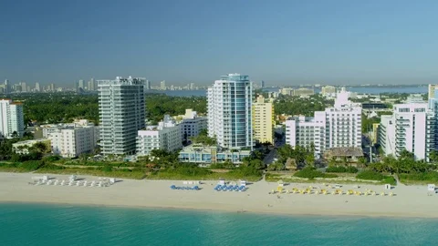 Aerial Biscayne Bay waterfront view of A... | Stock Video | Pond5