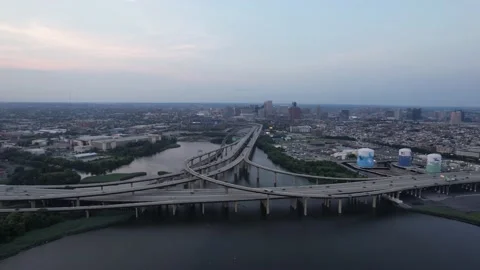 Aerial of the busy winding bridges of Ba... | Stock Video | Pond5