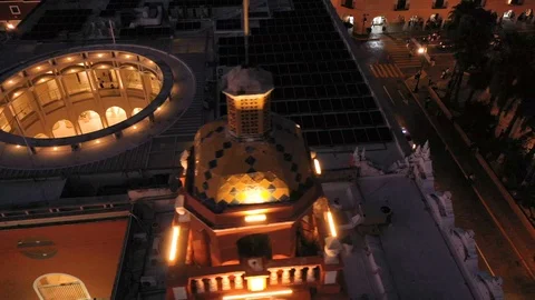 Aerial camera very close to the clock to... | Stock Video | Pond5