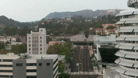 Aerial: Capitol Records Tower in Hollywo... | Stock Video | Pond5