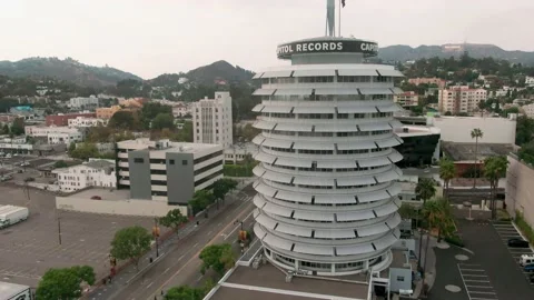 Aerial: Capitol Records Tower in Hollywo... | Stock Video | Pond5