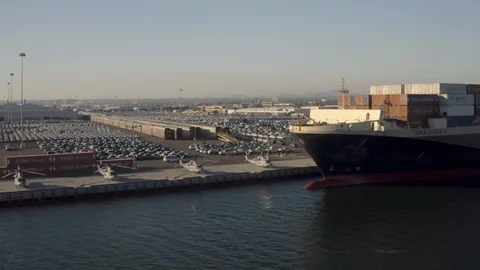 Aerial, Of Cargo Container In San Diego ... | Stock Video | Pond5