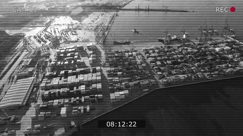 Aerial CCTV Security Camera view of Cont... | Stock Video | Pond5