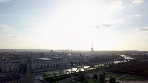 Aerial cinematic drone Paris France Eiff... | Stock Video | Pond5