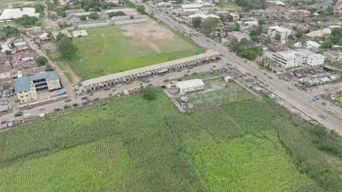 AERIAL - Cityscape in Jos Plateau, Niger... | Stock Video | Pond5