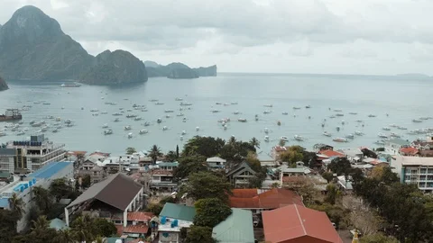 Aerial coast front view of a island with... | Stock Video | Pond5