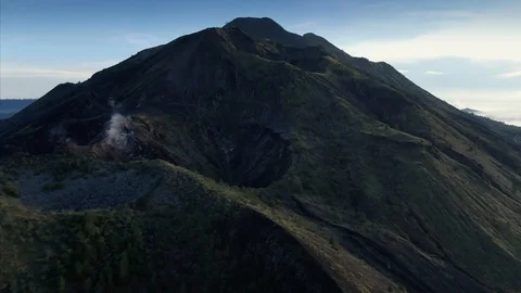 Aerial: Cone with steam coming from it o... | Stock Video | Pond5
