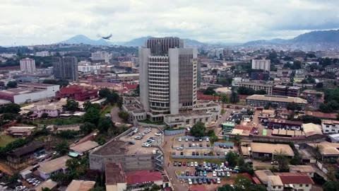 Aerial, corporate office building in Yao... | Stock Video | Pond5