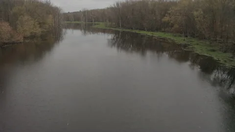 Aerial Delta Lake Park Rome NY 4K LOG | Stock Video | Pond5