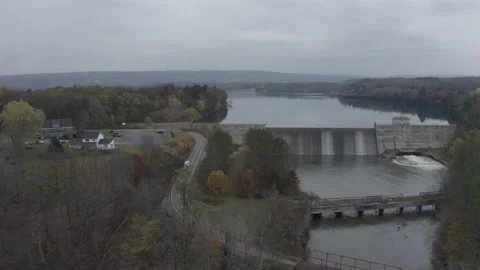 Aerial Delta Reservoir Rome NY 4K LOG | Stock Video | Pond5
