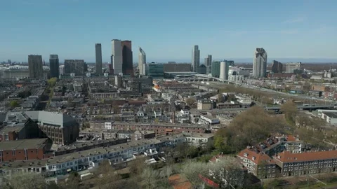 Aerial descends skyline Den Haag the Hag... | Stock Video | Pond5