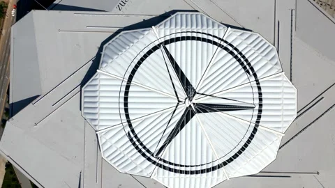 Aerial descent above the Mercedes Benz S... | Stock Video | Pond5