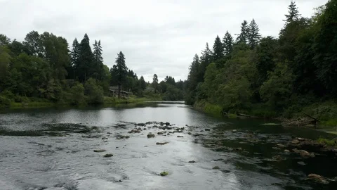 aerial dolly down river moving forward o... | Stock Video | Pond5