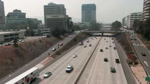 Aerial: Downtown Glendale and freeway, L... | Stock Video | Pond5