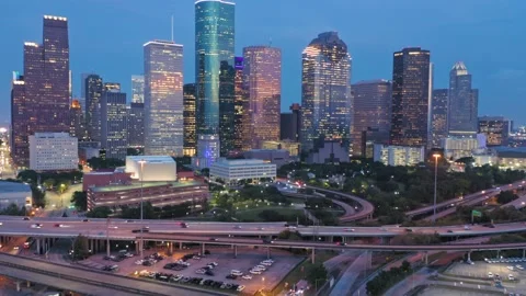 Houston Aerial Night Stock Video Footage | Royalty Free Houston Aerial ...