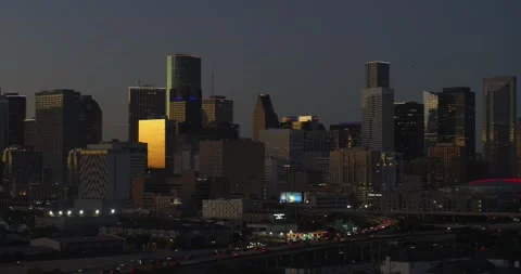Houston Aerial Night Stock Video Footage | Royalty Free Houston Aerial ...