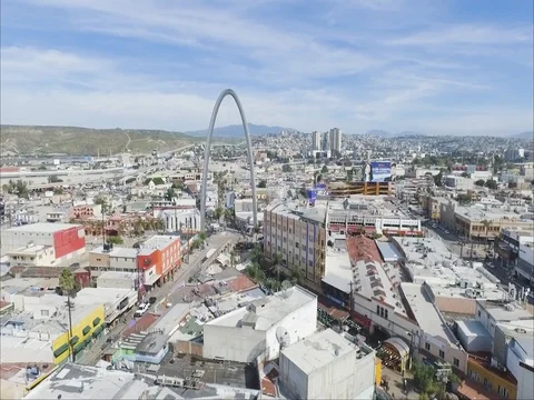 Aerial Downtown Tijuana Arch | Stock Video | Pond5