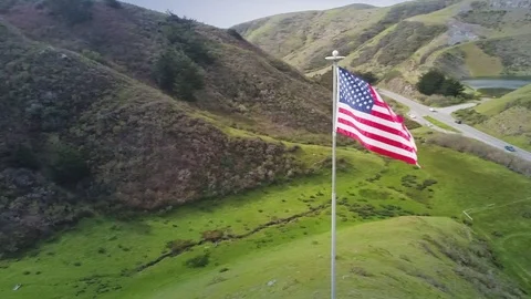 American Flag Drone Stock Video Footage | Royalty Free American Flag ...