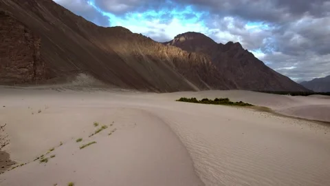 Aerial Drone Flying over Sand dunes in C... | Stock Video | Pond5