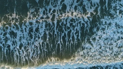 Aerial Drone Footage Of Ocean Waves Brea... | Stock Video | Pond5