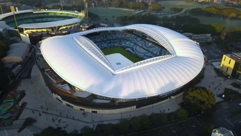 Aerial drone reverse view of Sydney Foot... | Stock Video | Pond5