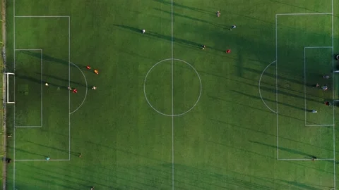 Aerial drone top view photo of football ... | Stock Video | Pond5