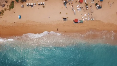 Aerial drone top view rising up shot at ... | Stock Video | Pond5