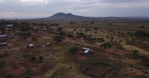 African Desert Village Aerial Stock Video Footage | Royalty Free ...