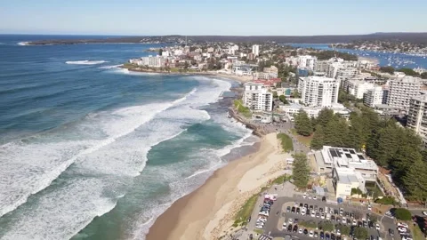Aerial drone view of Cronulla beach in t... | Stock Video | Pond5
