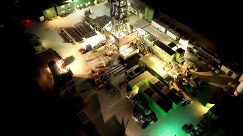 Aerial Drone View Oil Rig Platform Facil... | Stock Video | Pond5