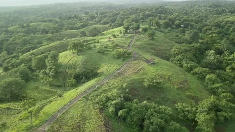 Aerial drone view of the Teletubbies loo... | Stock Video | Pond5