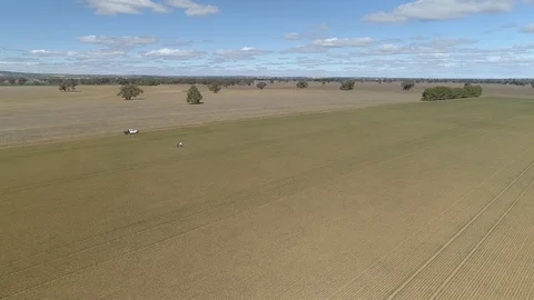 Aerial of drought affected paddock with ... | Stock Video | Pond5