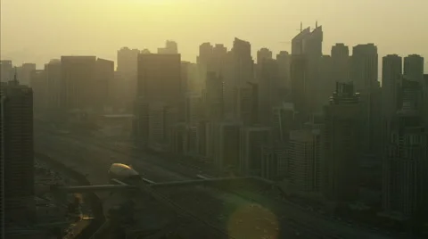 Aerial Dubai Skyscrapers Sheikh Zayed Ro... | Stock Video | Pond5