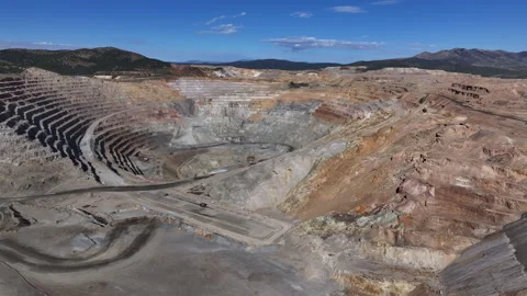 Aerial Ely Nevada copper gold mine open ... | Stock Video | Pond5