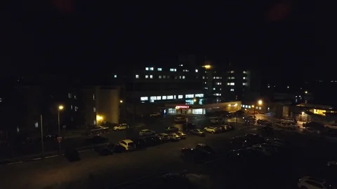 Hospital Exterior Night Stock Video Footage | Royalty Free Hospital ...