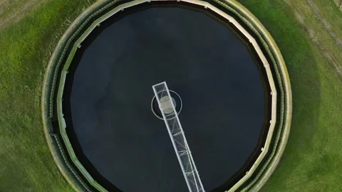 Aerial establishing view of water basins... | Stock Video | Pond5