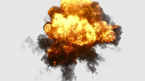 Aerial explosion animation with Alpha ch... | Stock Video | Pond5