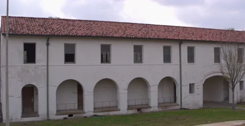 Aerial of the first Black Hospital in Ho... | Stock Video | Pond5
