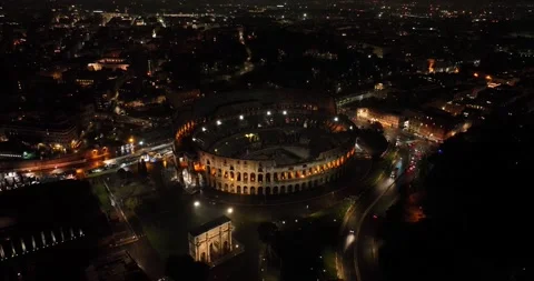 Aerial fly drone view of Colosseum or Co... | Stock Video | Pond5