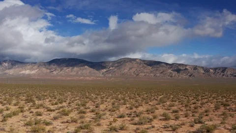 Aerial Fly Over of Mojave Desert shrubla... | Stock Video | Pond5
