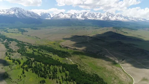 Aerial. Fly over the Mountains of Altai ... | Stock Video | Pond5