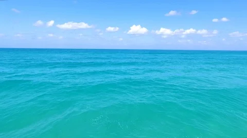 Aerial Fly Over of Ocean Water Surface w... | Stock Video | Pond5