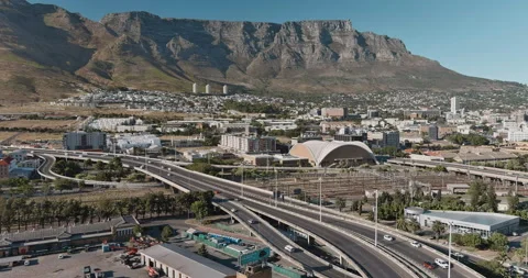 Aerial fly over view of main arterial hi... | Stock Video | Pond5