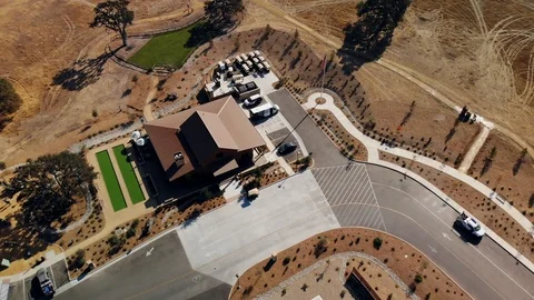 Aerial fly through of an RV Park at Suns... | Stock Video | Pond5
