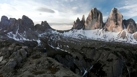 Aerial Flying Near Tre Cime Di Lavaredo ... | Stock Video | Pond5